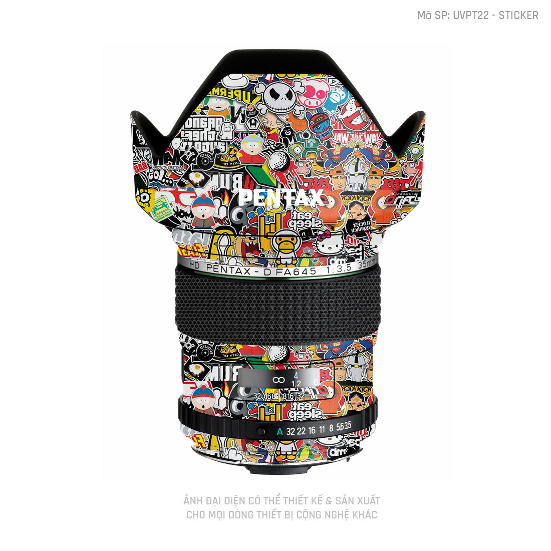 Dán Skin Ống Kính Pentax Vân Nổi Sticker 01 | UVPT22 – AZSKIN.VN