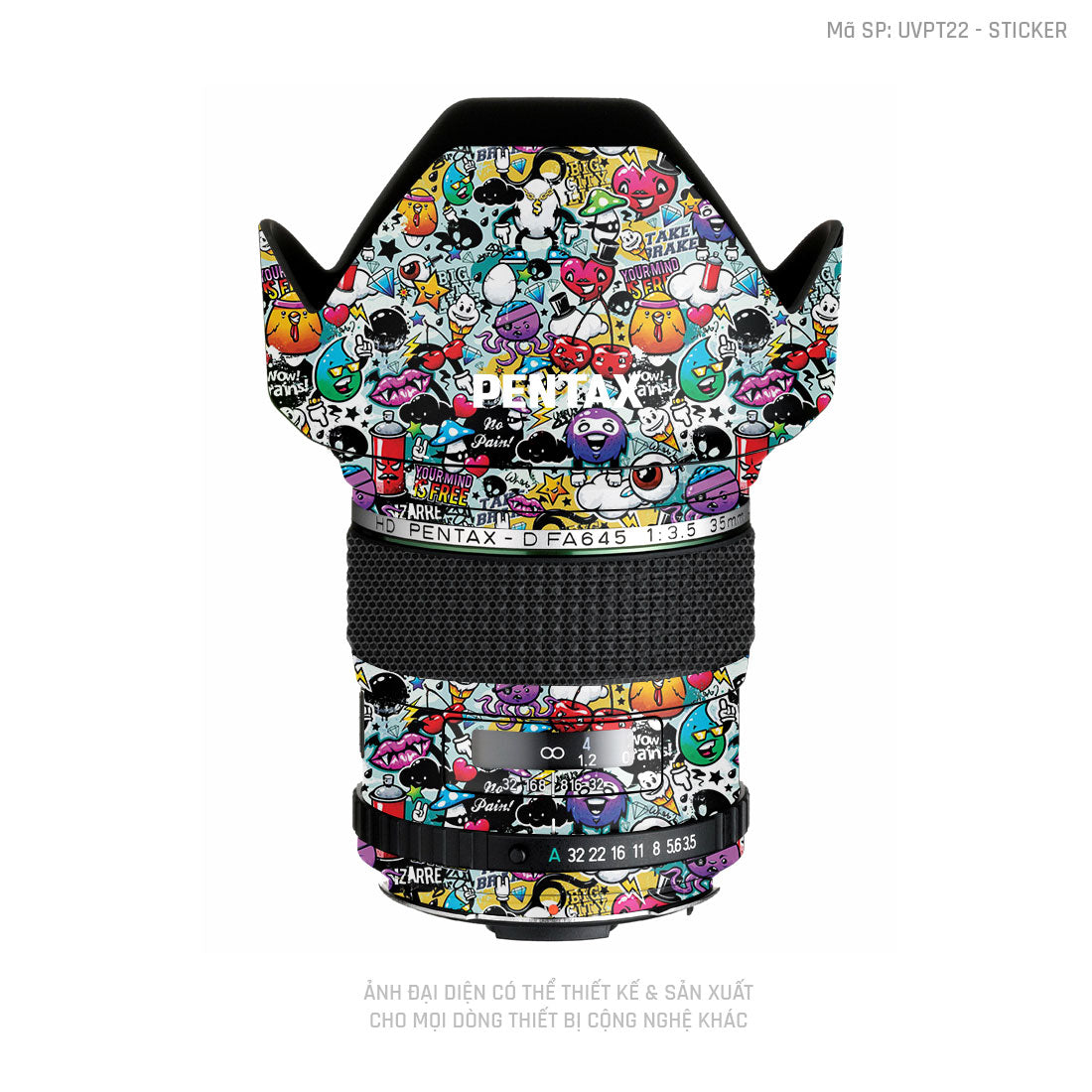 Dán Skin Ống Kính Pentax Vân Nổi Sticker 06 | UVPT22 – AZSKIN.VN