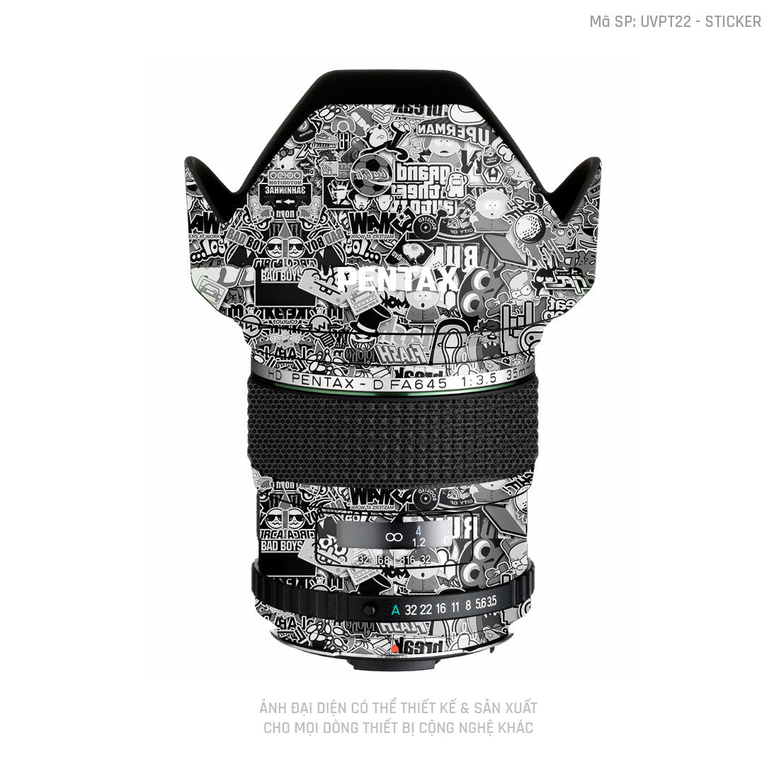 Dán Skin Ống Kính Pentax Vân Nổi Sticker 02 | UVPT22 – AZSKIN.VN