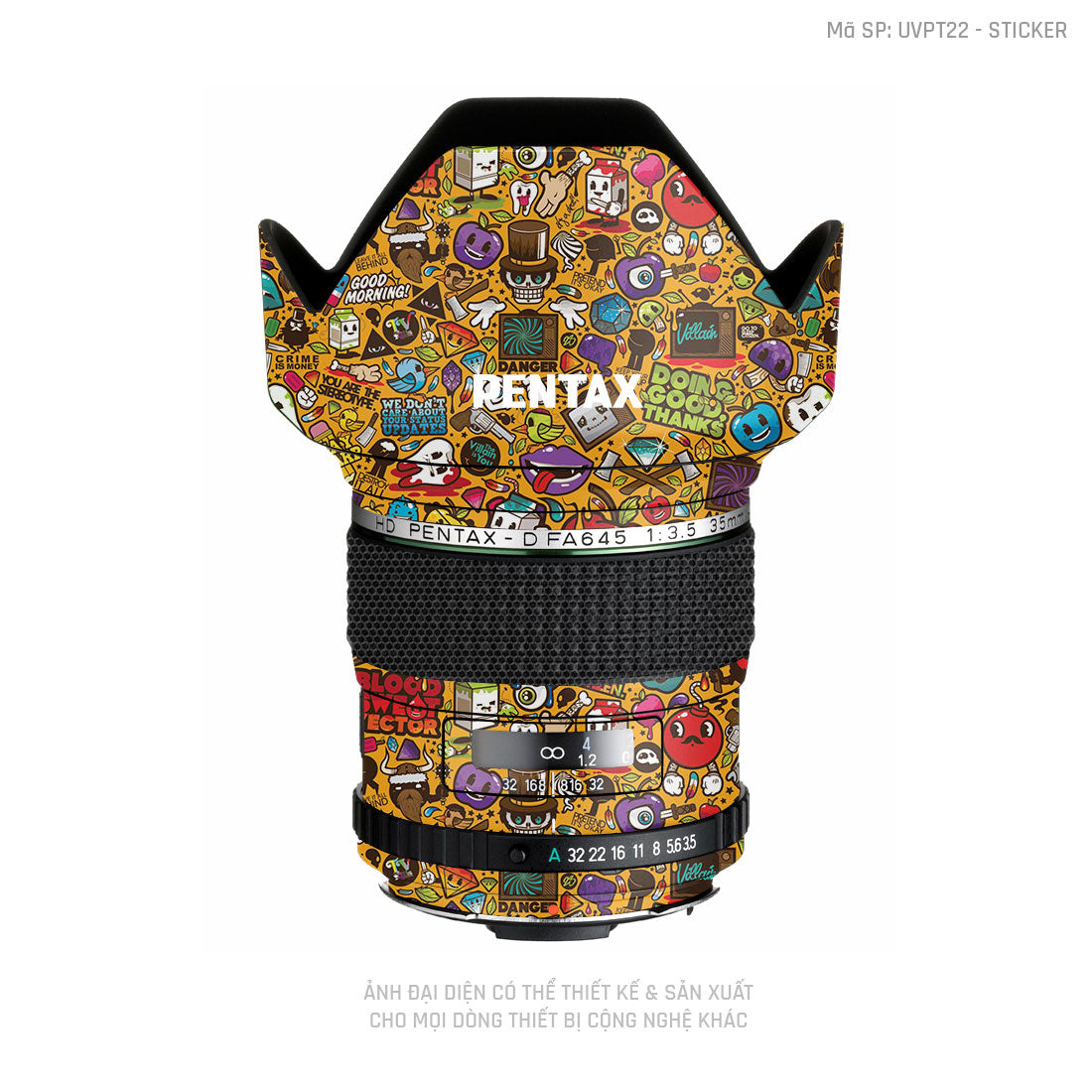 Dán Skin Ống Kính Pentax Vân Nổi Sticker 05 | UVPT22 – AZSKIN.VN