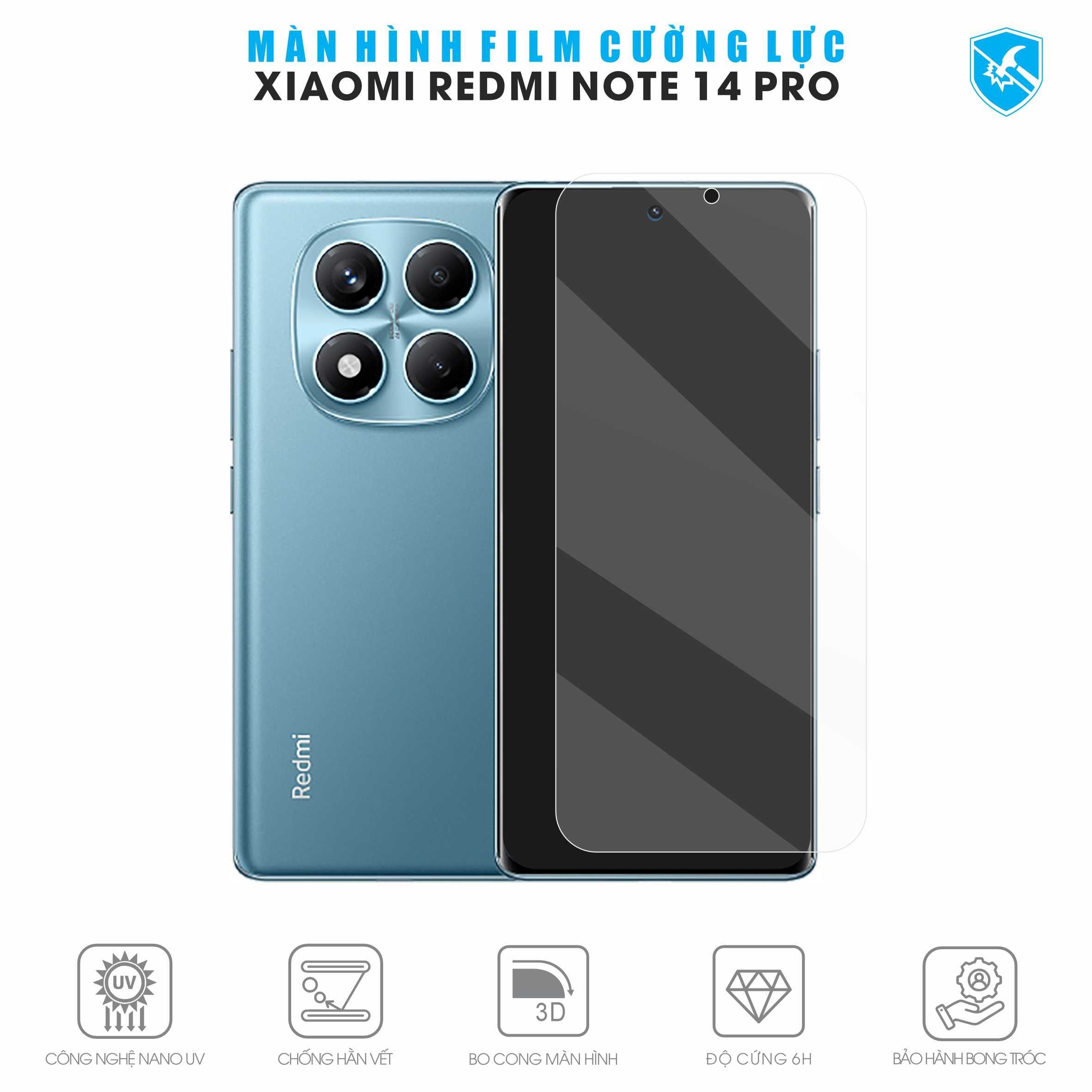 Dán Film Cường Lực Redmi Note 14 5G | Pro | Pro Plus Full Màn Hình ...