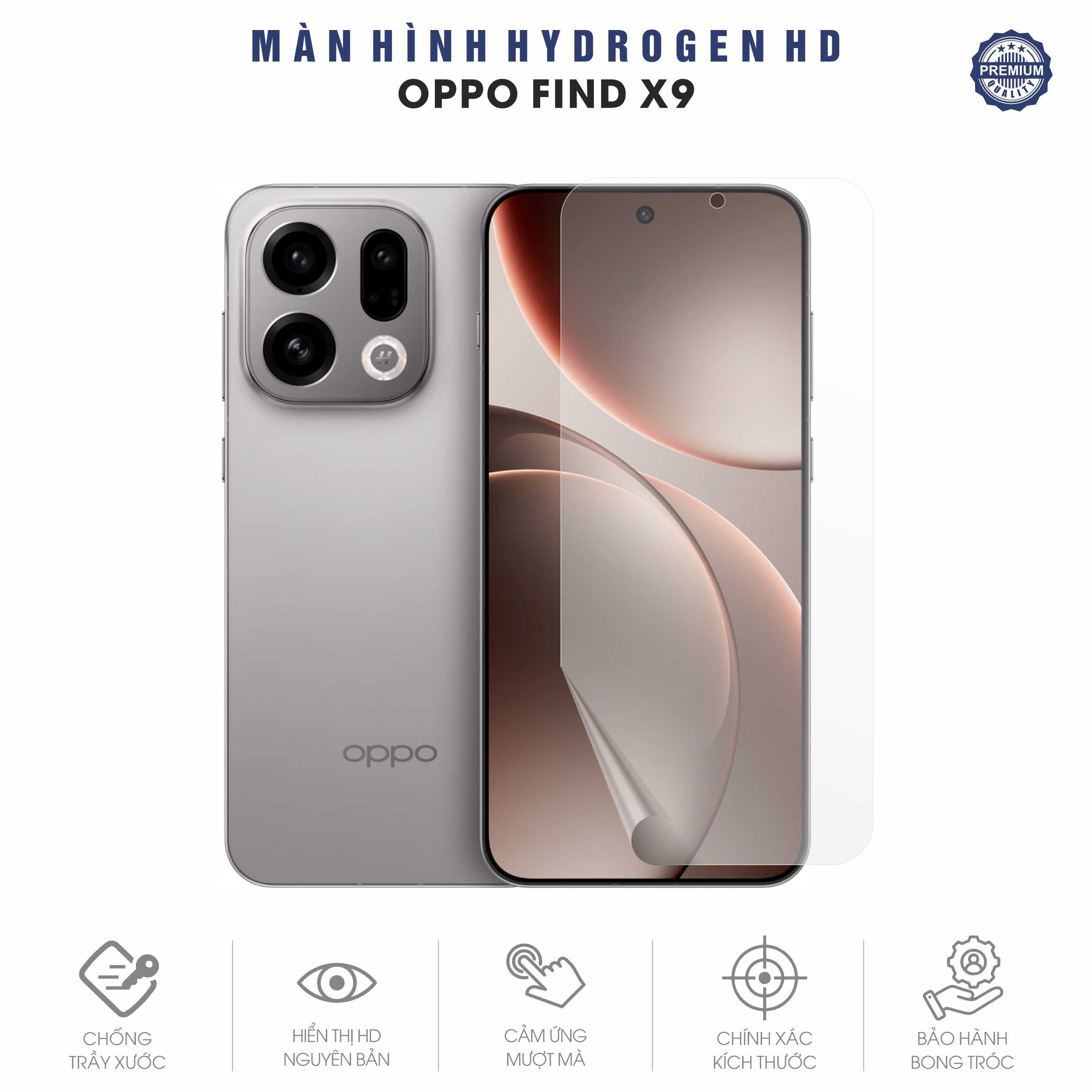 Dán Màn Hình Oppo Find X9 | Pro Hydrogen HD Chống Xước Tốt Nhất – AZSKIN.VN