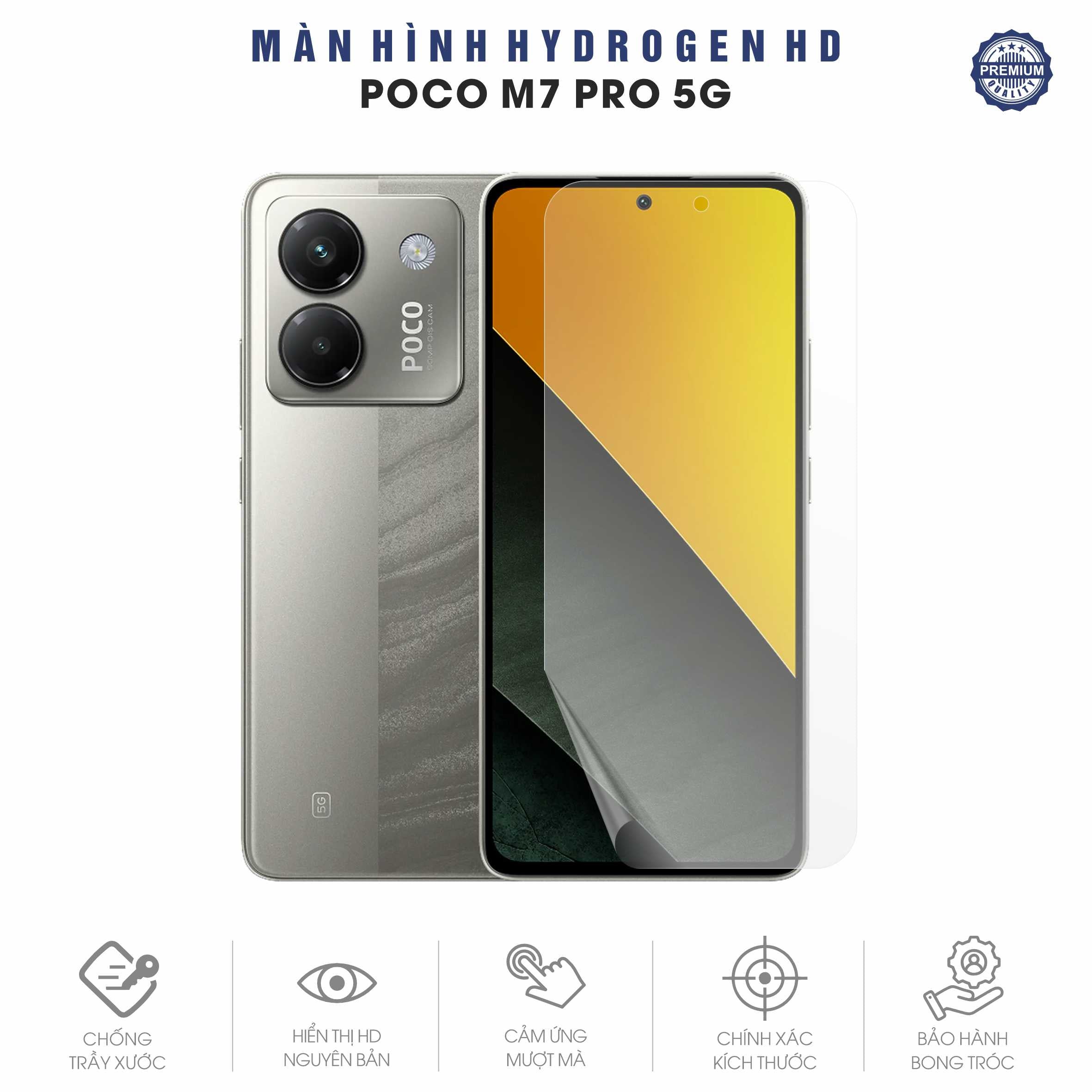 Dán Màn Hình Poco M7 | Pro 5G Hydrogen HD Siêu Trong Chống Xước – AZSKIN.VN