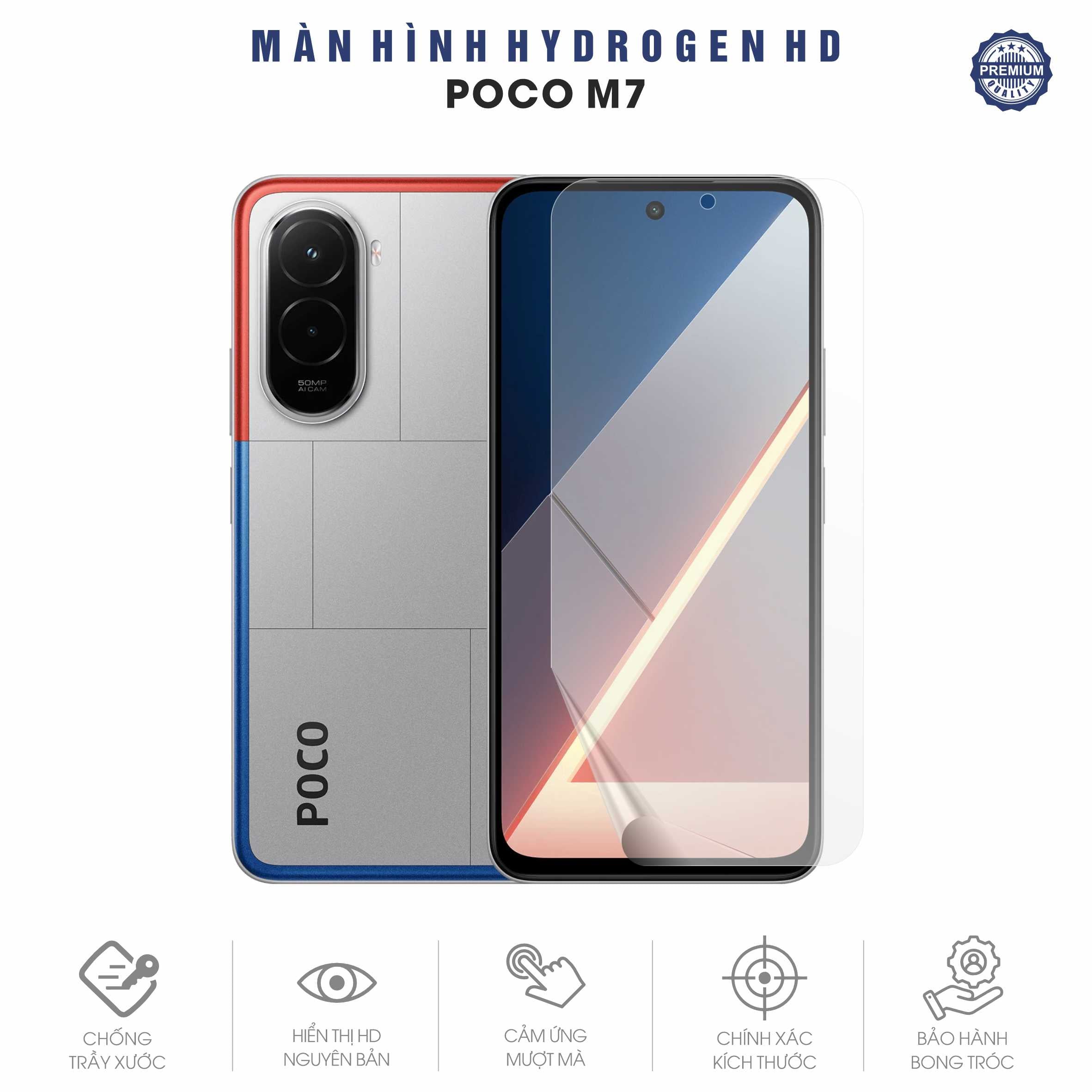 Dán Màn Hình Poco M7 | Pro 5G Hydrogen HD Siêu Trong Chống Xước – AZSKIN.VN